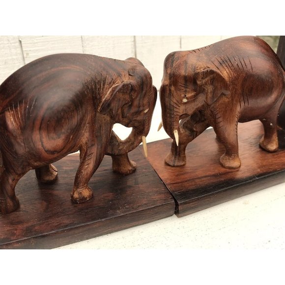Hand Crafted | Accents | Vtg Hand Carved All Wood 6s Mcm Elephant 8 ...